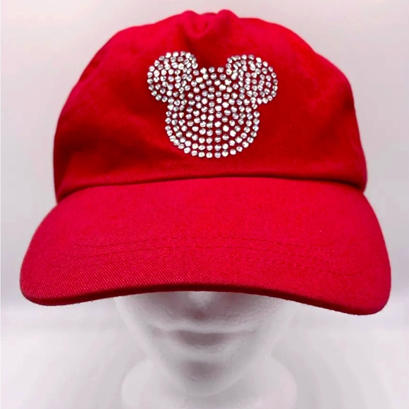 Disney | Accessories | Disney Mickey Mouse Rhinestone Red Hat | Poshmark